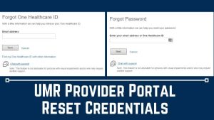 Reset Credential - UMR Provider Portal